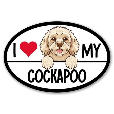 Magnet Me Up I Love My Cockapoo Magnetic Decal 4x6 Inches Oval Shaped Car Magnet | eBay