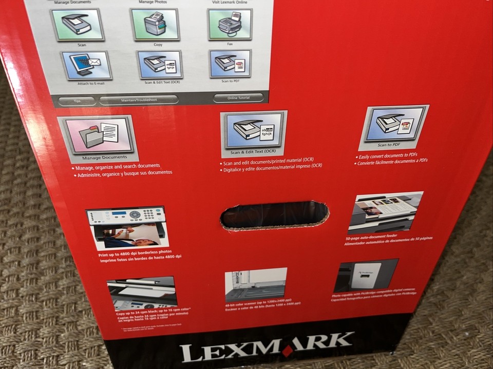Lexmark X7350 All In One Fax Scan Copy Print Printer NIB | eBay