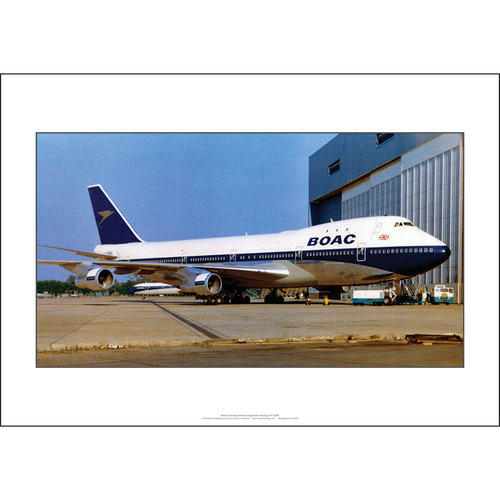 BOAC Boeing 747-136 Art Print – Heathrow Maintenance Area – 2 sizes ...