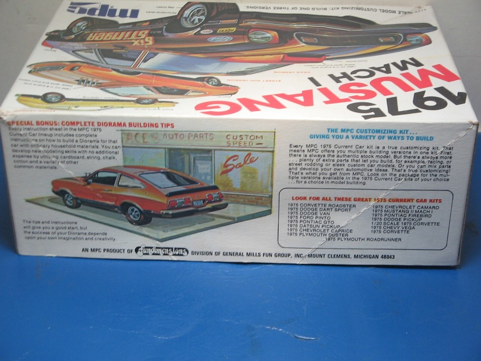 MPC Vintage 1975 Ford Mustang Mach 1 Model Kit 1:25 OPEN BOX #1-7513 | eBay