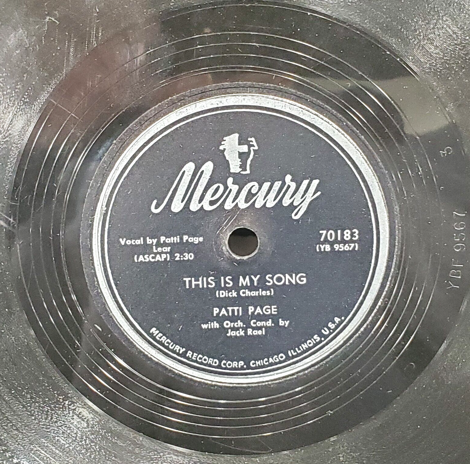 1953 Pattti Page BUTTERFLIES 78 RPM Record 10 inch Mercury 70183 VG ...