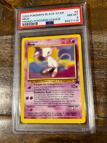 Pokemon 2000 Black Star Promo Pokemon League MEW #8 PSA 8 RARE 3 | eBay