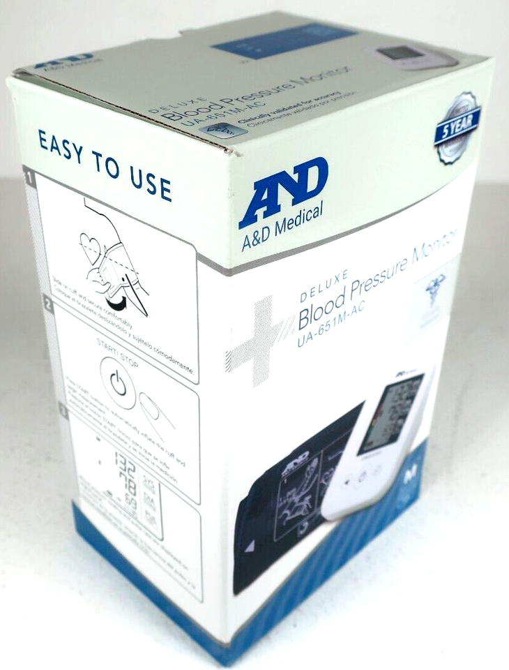 A&D Medical Blood Pressure Monitor Upper Arm UA-651M-AC Medium 9.0"-14. ...