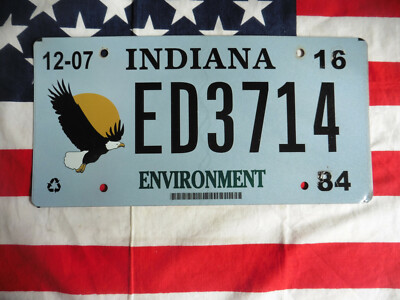 US INDIANA ENVIRONMENT EAGLE ED3714 AUTO CAR KENNZEICHEN NUMMERNSCHILD ...