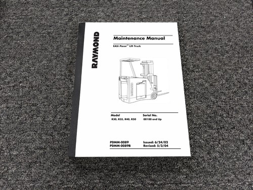Raymond R30 R35 R40 R50 EASi Pacer Lift Truck Maintenance Manual 00100 ...