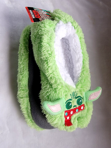 The Mandalorian Grogu Fuzzy Babba Slippers Shoe Size 7-9.5 Women's NEW ...