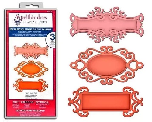Spellbinders Shapeabilities FANCY TAGS TWO 3 DIES ORNATE S5-030 | eBay