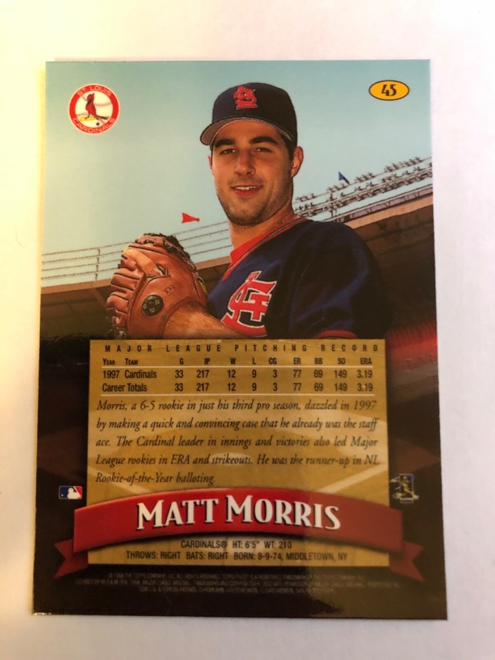1998 Topps Finest #45 Cardinals Matt Morris Baseball Card | eBay