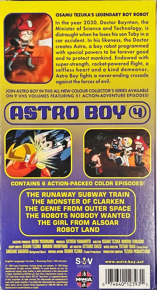 2002 Astro Boy Volume 4 [ Anime VHS ] English Version Manga - 5 episode ...