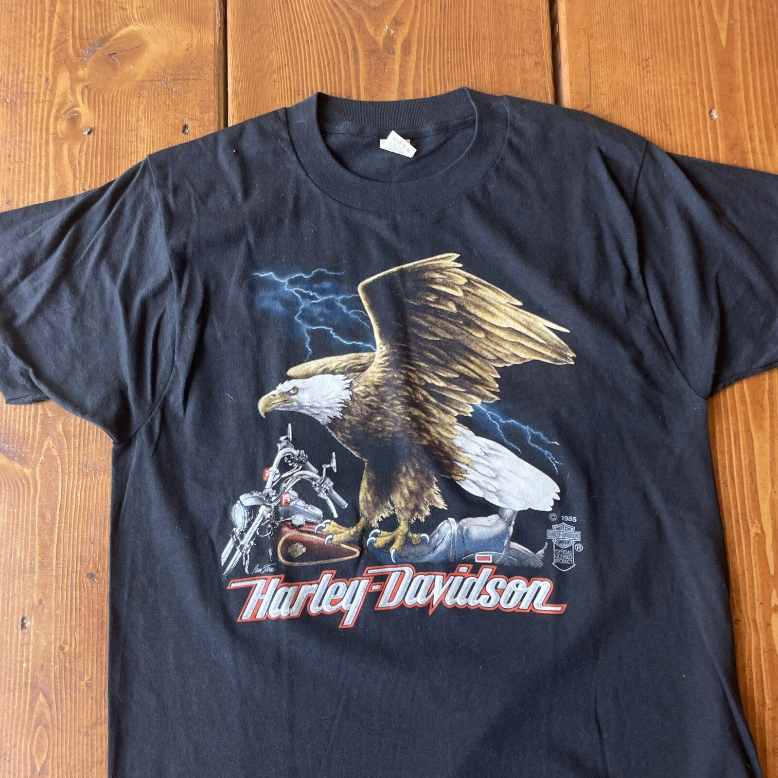 1980s Official Harley Davidson Eagle / lighting Graph… - Gem