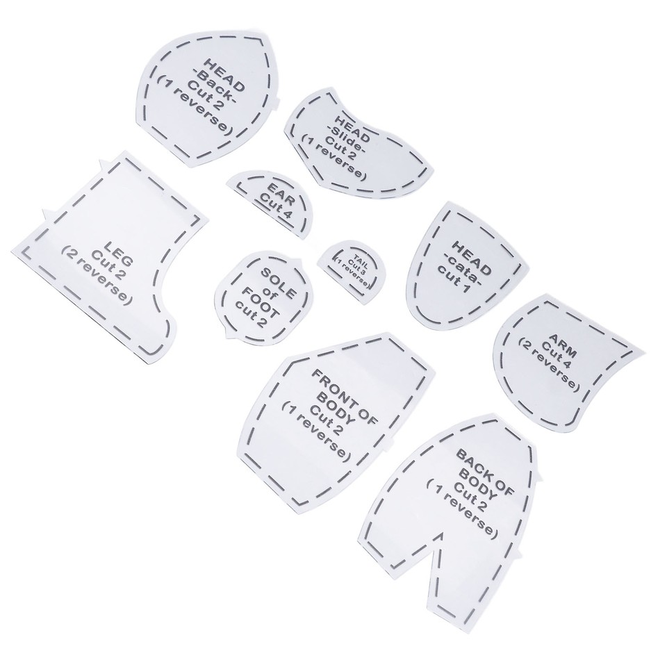 10 PCS Memory Bear Template Ruler Set Memory Bear Sewing Patterns ...