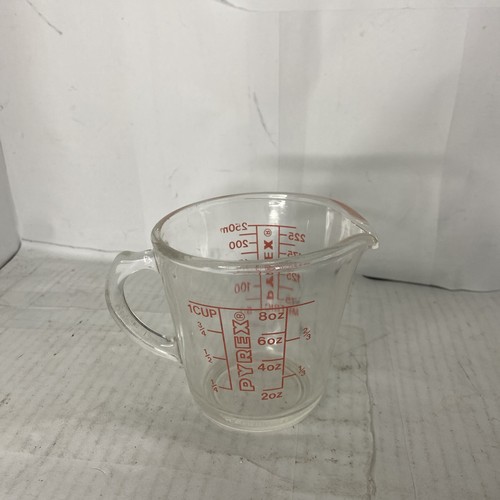 Vintage Pyrex D Handle Measuring Cup #508 Red Lettering 1-Cup/8 Ounce ...