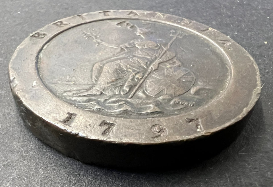RARE - 1797 - George III - "Cartwheel" Two Pence - Great Condition LOT ...