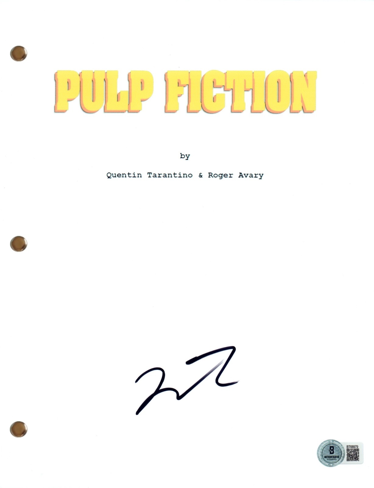 Quentin Tarantino Signed Autograph Pulp Fiction Movie Script Screenplay ...