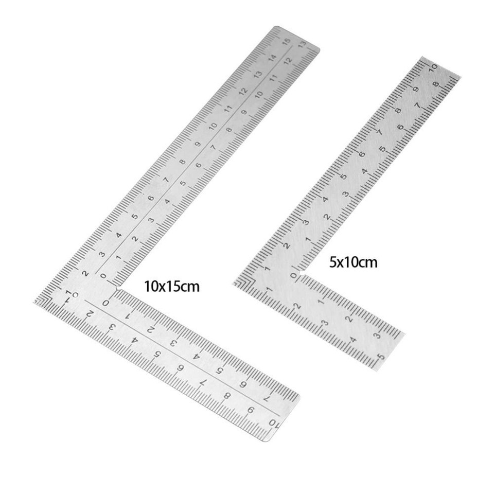 Double Sided Stainless Steel L-shaped Ruler Measuring Ruler Leather ...