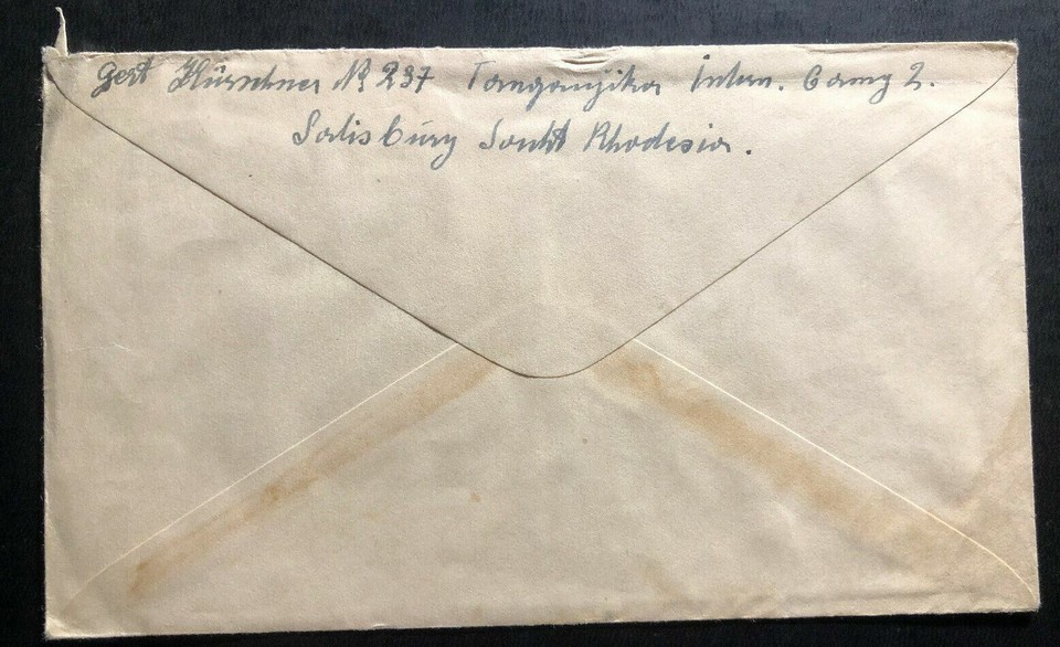 1942 British Internment Camp 2 Rhodesia Prisoner of War POW Cover To ...