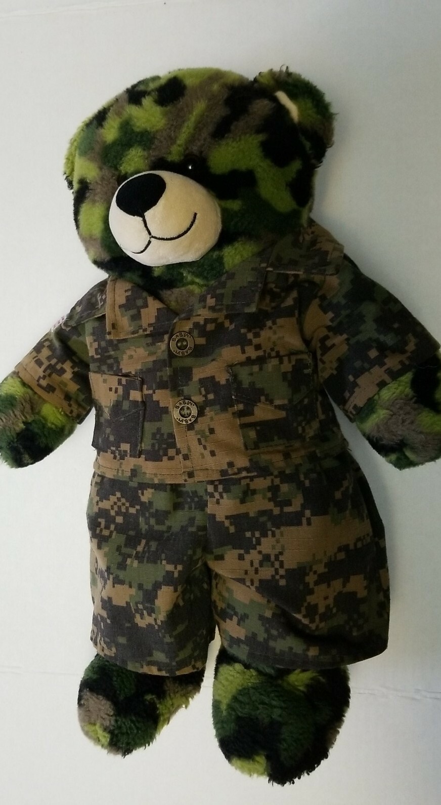 Build a Bear Camo Camouflage Bear Plush Stuffed Military Army Green ...