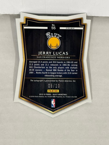 2015-16 Panini Select - Die-Cut Autograph Wave Prizm #55 Jerry Lucas ...
