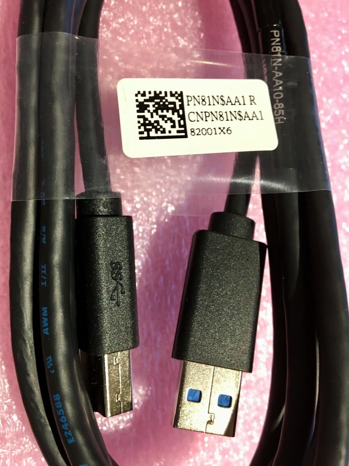 Genuine Dell 1.8m USB 3.0 Type A to B Cable Black Monitor Dock PN81N ...