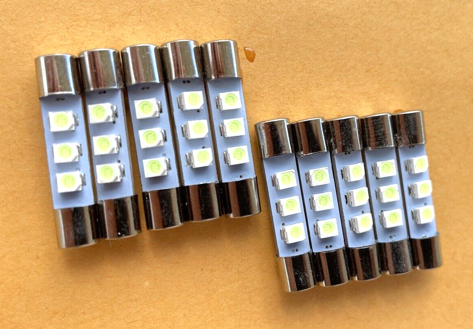 20 COOL BLUE 8V Fuse Style LED Lamp Bulb Marantz Sansui Pioneer Kenwood ...