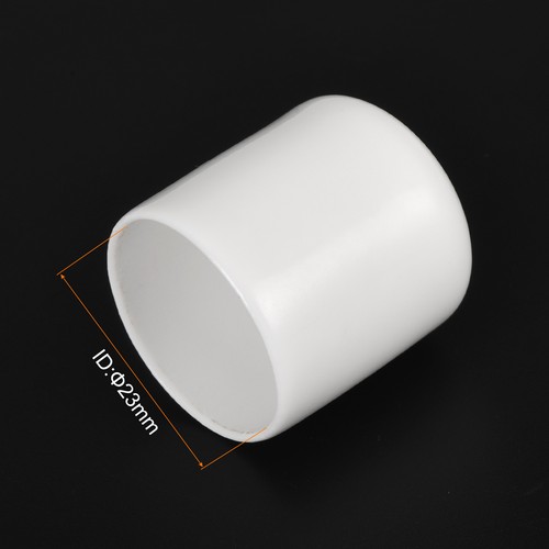 5pcs Rubber End Caps 23mm ID Vinyl PVC Round Tube Bolt Cap Cover White ...