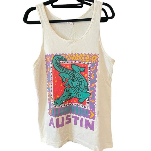 Vintage 80s Austin Texas Alligator 1988 Single Stitch Tank Top Adult ...