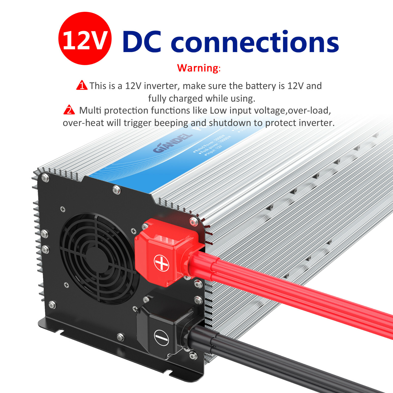 Power Inverter Modified Sine Wave 5000W/10000W 12V to 110v~120V USA ...