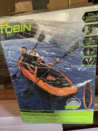 Kayak Tobin Sports Wavebreak Inflatable 2-person Kayak, New In Box, 10 ...