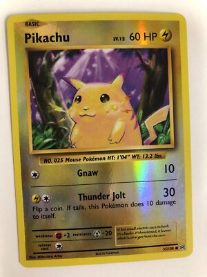 Pokemon Pikachu Base Set 2016 NM Reverse Holo Foil 35/108 Box 6 | eBay