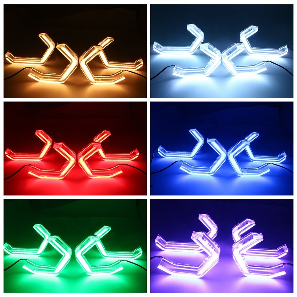 4 PCS RGB LED Angel Eyes For BMW F10 F18 F82 F80 F32 F30 M3 M4 DRL APP ...