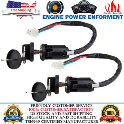 2 Set Ignition Key Switch For Chinese Quad ATV 50cc 70cc 90cc 110cc ...