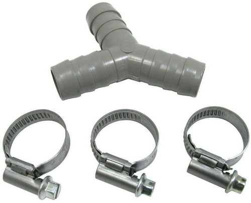 WASHING MACHINE DRAIN HOSE Y PIECE JOINER CONNECTOR SPLITTER 17mm +3 ...