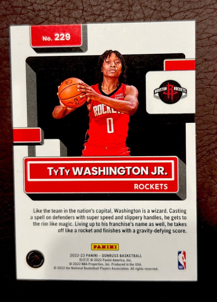2022-23 Donruss NBA - TyTy WASHINGTON JR *Rated Rookie RC Silver Press ...