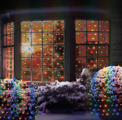 Christmas Window Net Lights 360 LED 3.5Mx 1.2M Multi Action Lights ...
