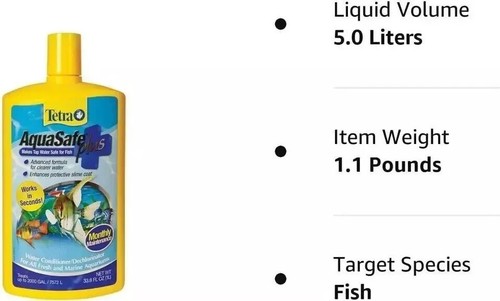 Tetra AquaSafe Plus Water Conditioner & Dechlorinator, 33.8 oz | eBay