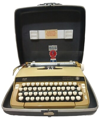 SCM VTG 1973 6MSE Smith- Corona Sterling Portable Manual Typewriter W ...