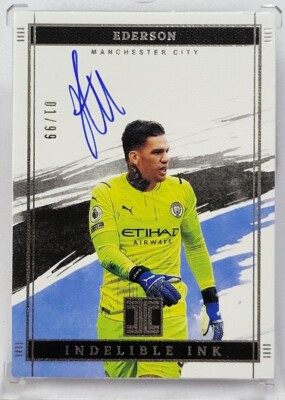 2021-22 Impeccable Soccer Indelible Ink EDERSON On Card Auto 1/99 Man ...