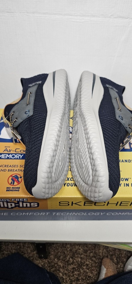 SKECHERS Sneaker Men's Shoe Size 12 Delson 3.0 Roth Navy Slip On Slip ...