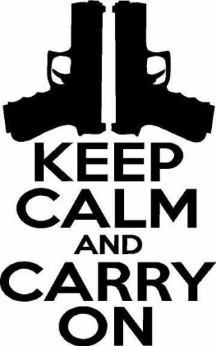 2nd Amendment Gun Control Keep Calm and Carry On Humor Vinyl Decal | eBay