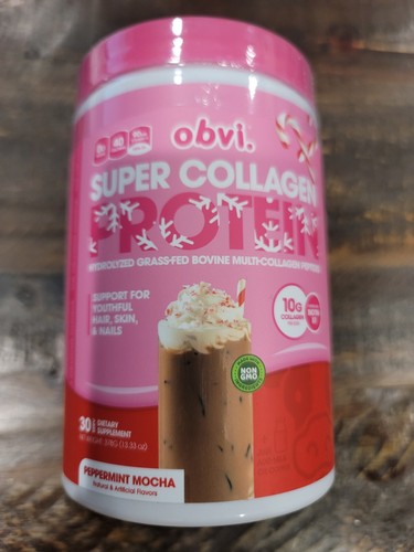 OBVI SUPER COLLAGEN PROTEIN Keto Powder, Peppermint-Mocha Flavor - 11/ ...
