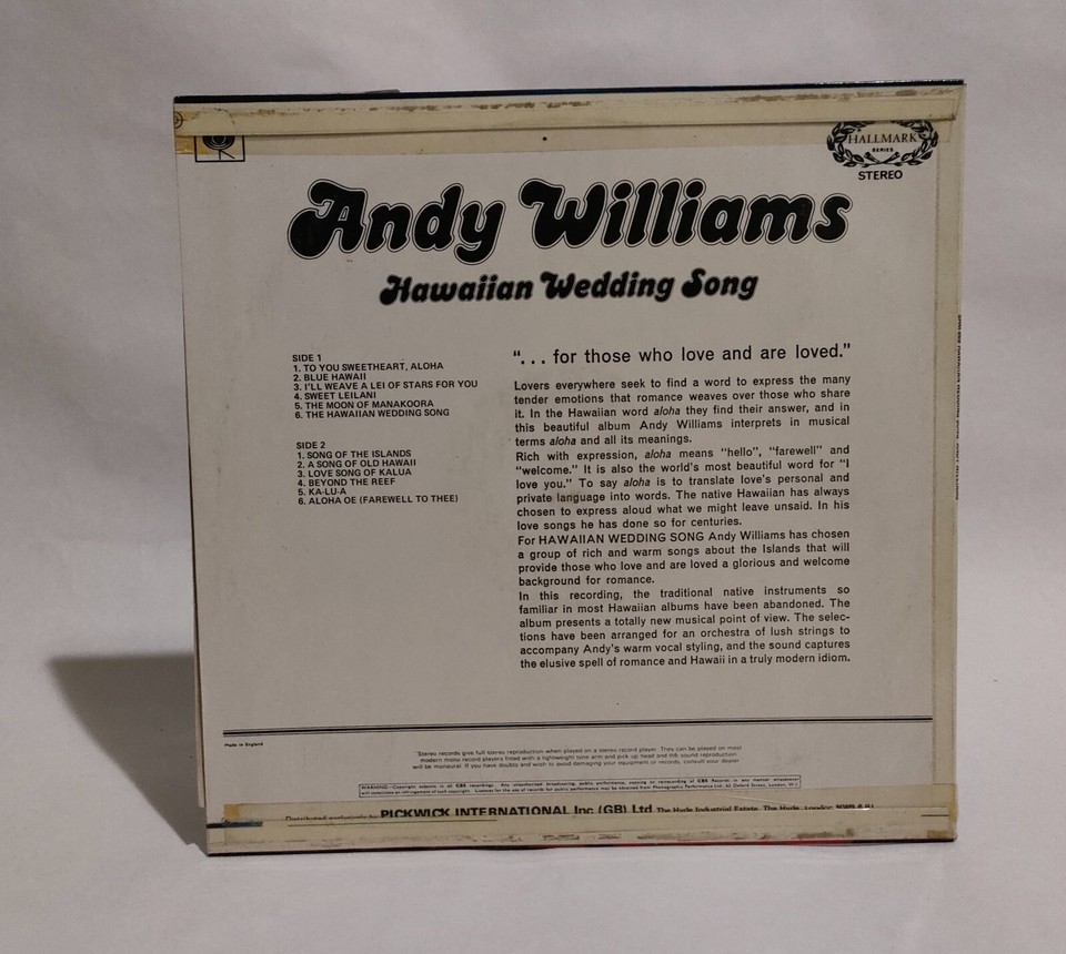 Andy Williams - Hawaiian Wedding Song - Music Vinyl Record | eBay