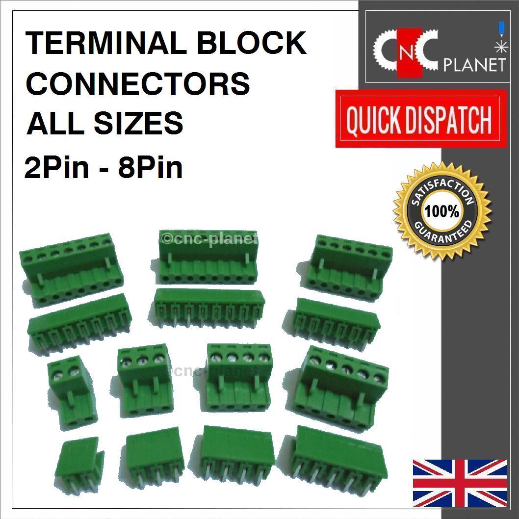 Green PCB Terminal Block Ramps Connector 5.08mm Plug-in Screw 2 3 4 5 6 ...
