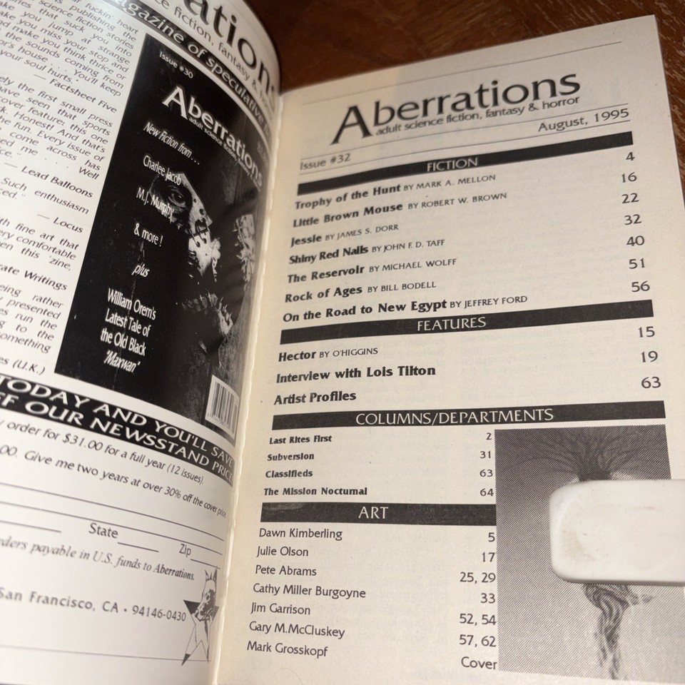 Aberrations 32 Aug 1995 Adult Science Fiction Fantasy Horror Magazine ...