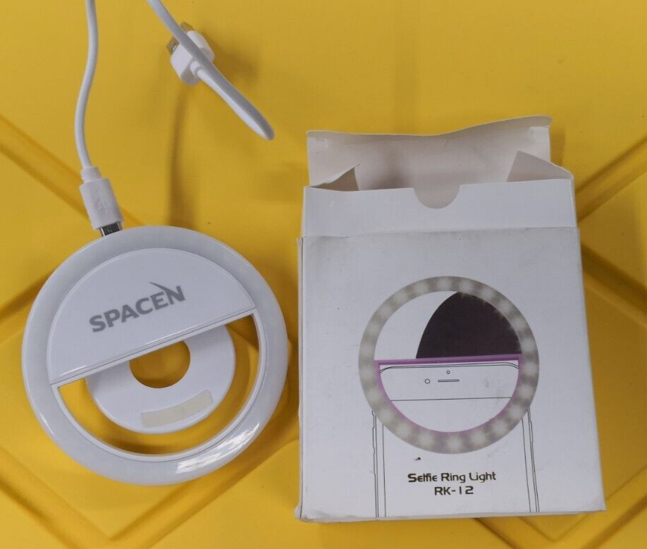 Phone Ring Light USB Rechargeable Clip-On Selfie LED Portable. White | eBay