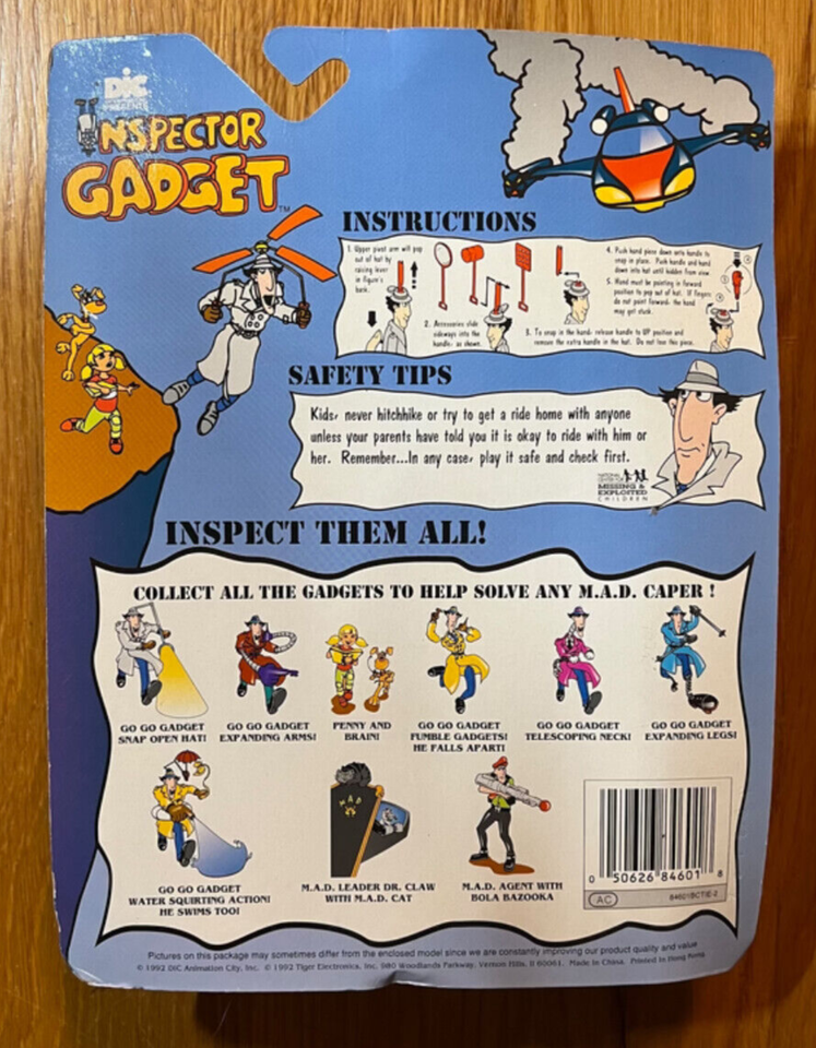 1992 Tiger Toys Inspector Gadget Go Go Gadget Snap Open Hat - NEW IN ...