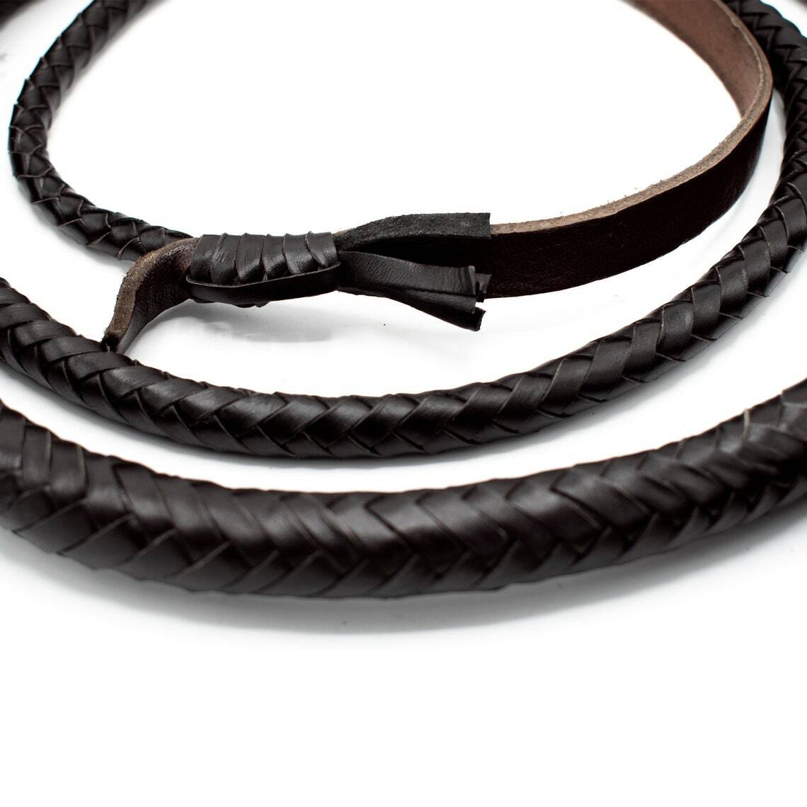 Genuine Cowhide Leather Bullwhip 4 feet to 16 feet long Black Indiana ...