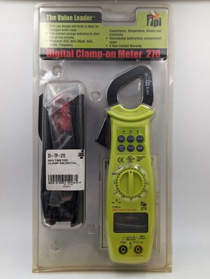New TPI 270 Digital Clamp Multimeter, Slim Design, 400A AC, Pouch, Temp ...