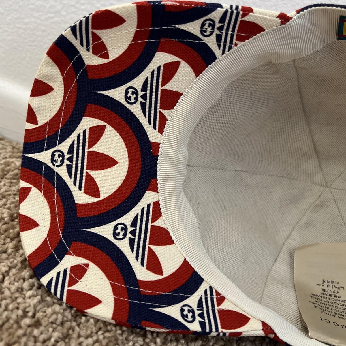 New Gucci x Adidas Trefoil Print Baseball Cap - Size L | eBay New Gucci x Adidas Trefoil Print Baseball Cap - Size L | eBay