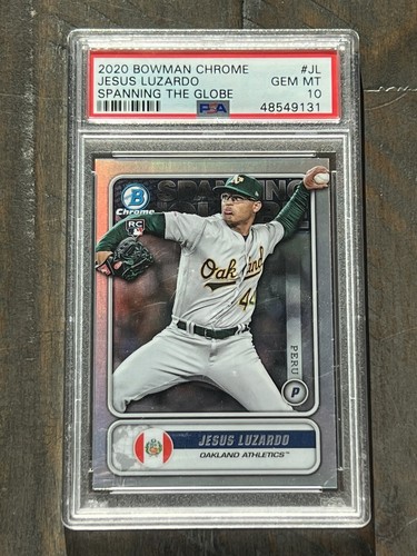 2020 Bowman Chrome JESUS LUZARDO #JL RC Rookie PSA 10 Gem MT POP 19 | eBay