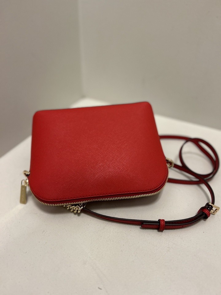 Michael Kors Jet Set Travel Medium Dome Crossbody Bag Bright Red ...